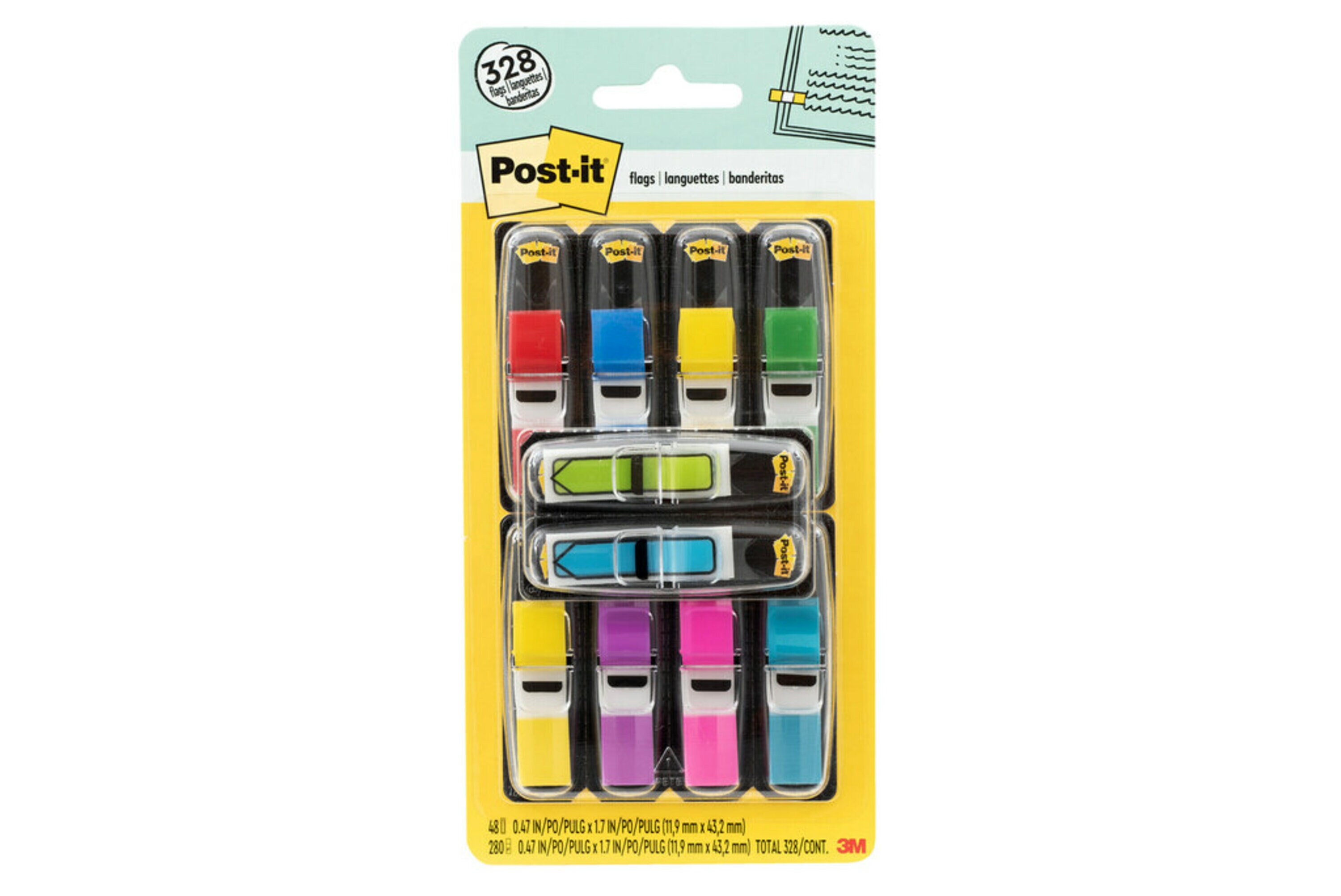 Post-it Flags Value Pack, Assorted Colors, .47" Wide, 328 Flags ...