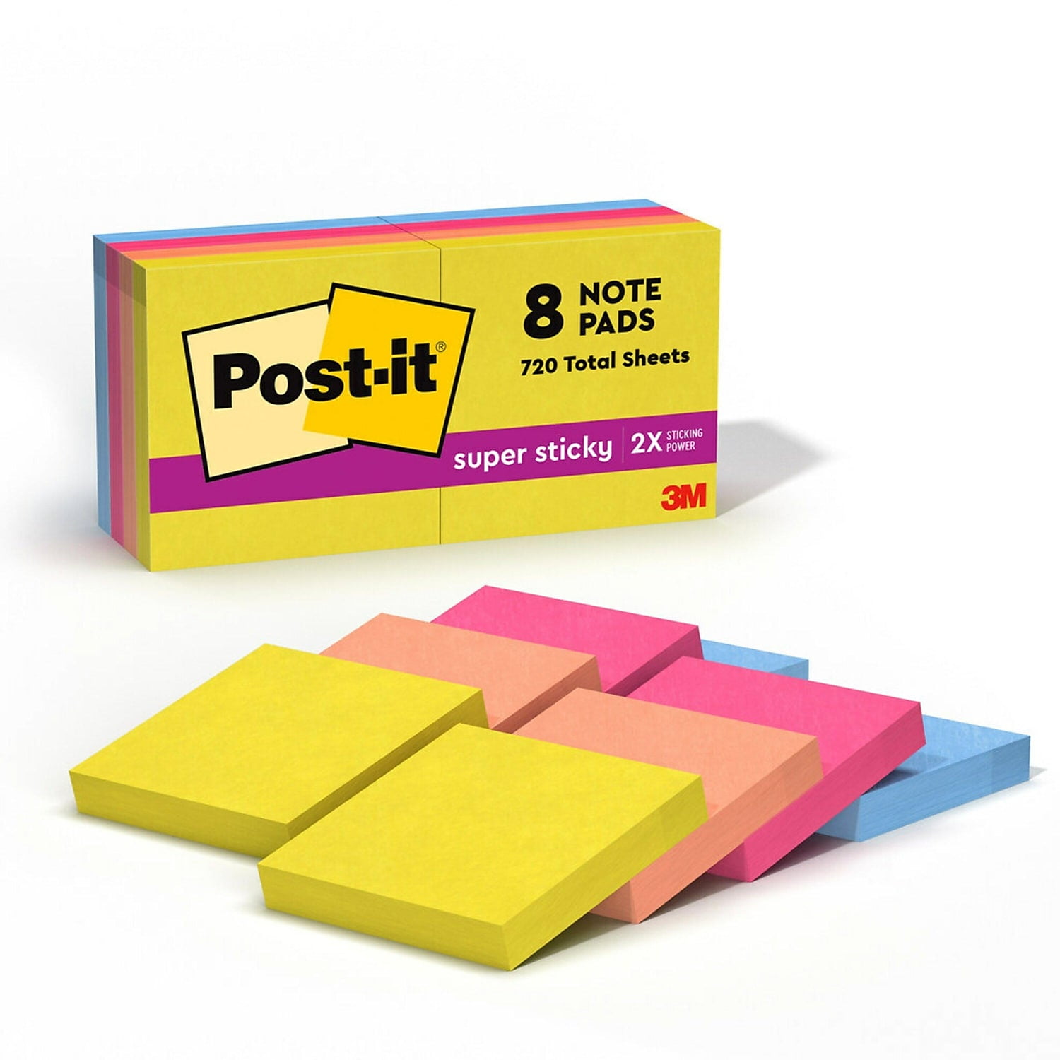 Post-it MMM6228SSJOY 2 x 2 in. Notes Super Sticky Pad, Assorted Color ...