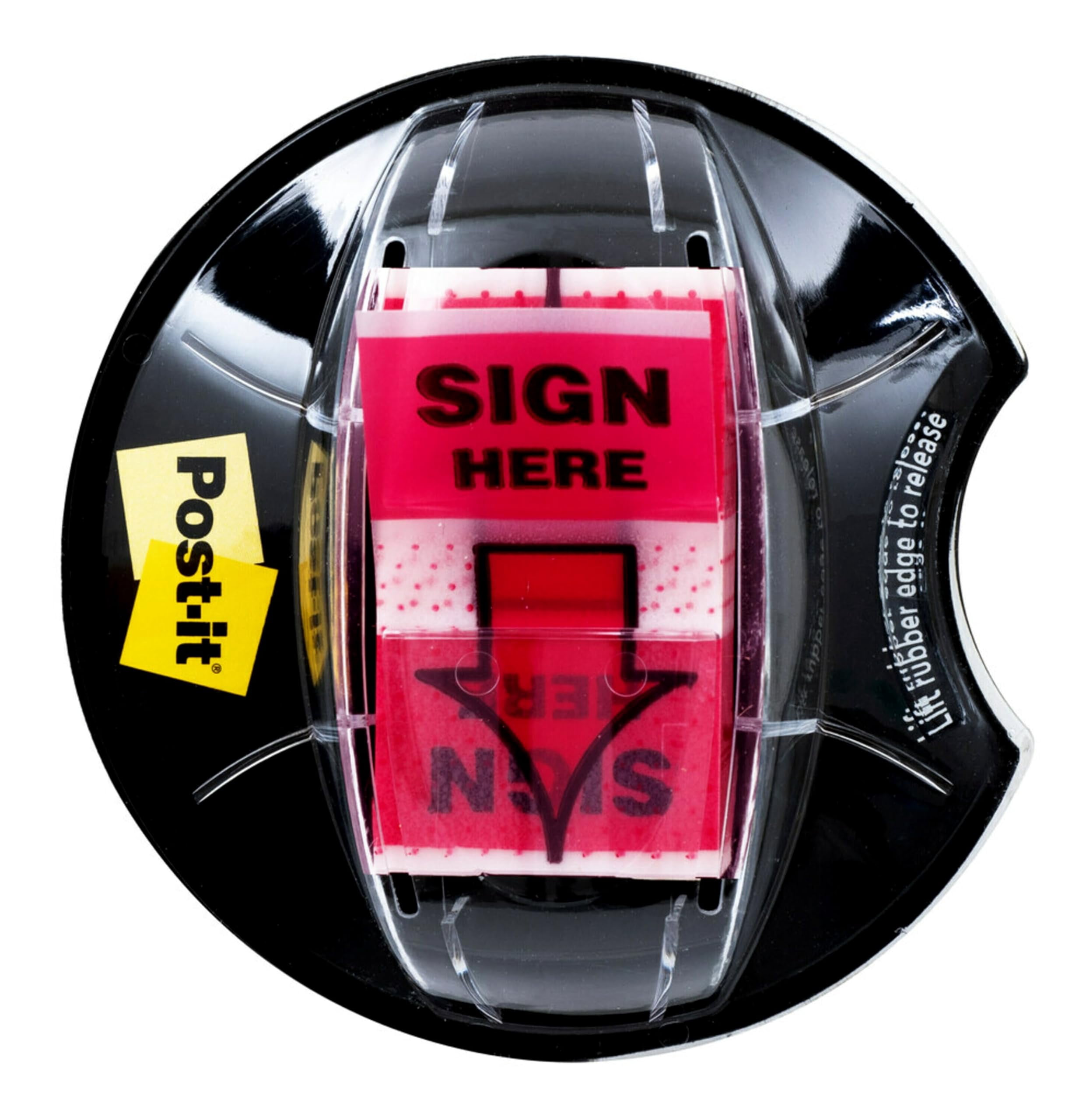 Post-it Message Flags, Sign Here, 200/Desk Grip Dispenser, 1 Dispenser ...