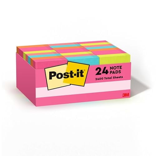 Post-it Mini Notes, 1 3/8 x 1 7/8 in, 24 Pads, America's #1 Favorite ...