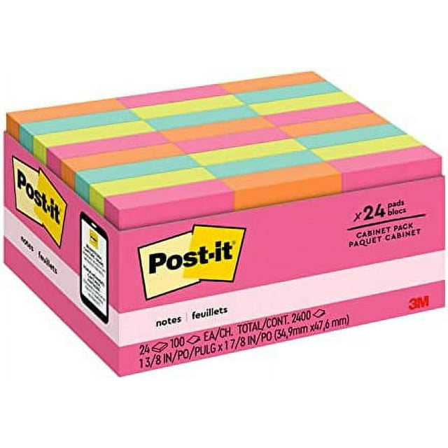 Post-it Mini Notes, 1.5x2 in, 24 Pads, America's #1 Favorite Sticky ...