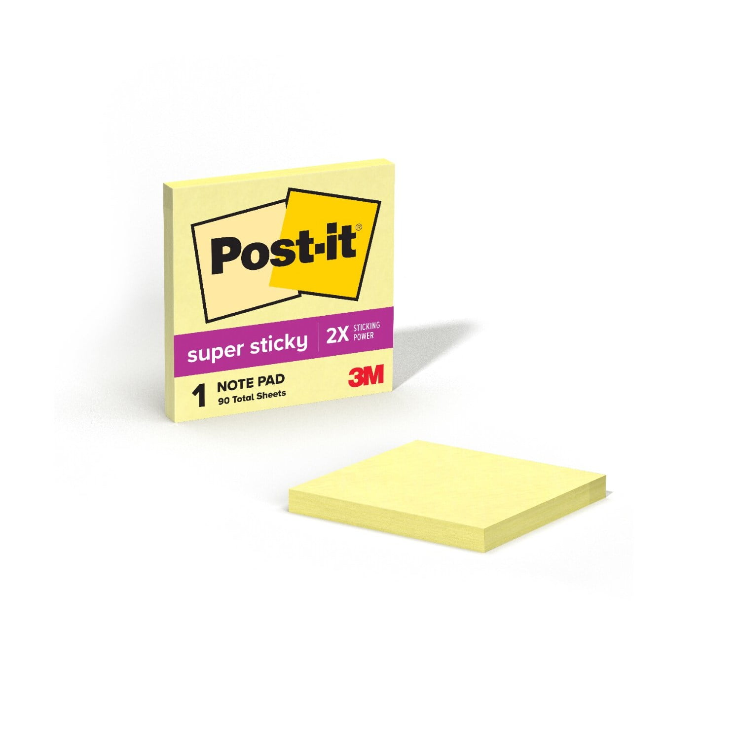 Post-it Note, Canary Yellow, 3 in. x 3 in, 90 Sheet, 1 Pad - Walmart.com
