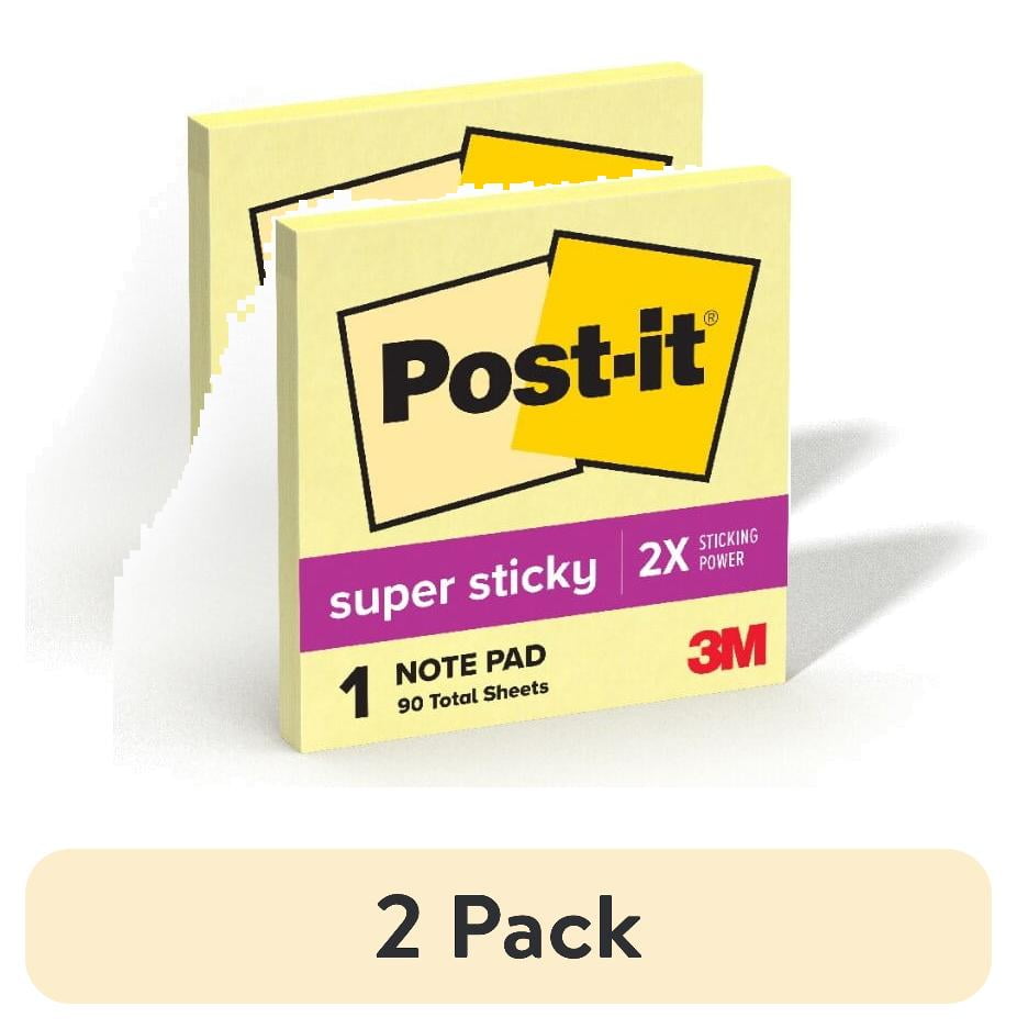 (2 pack) Post-it Note, Canary Yellow, 3 in. x 3 in, 90 Sheet, 1 Pad ...