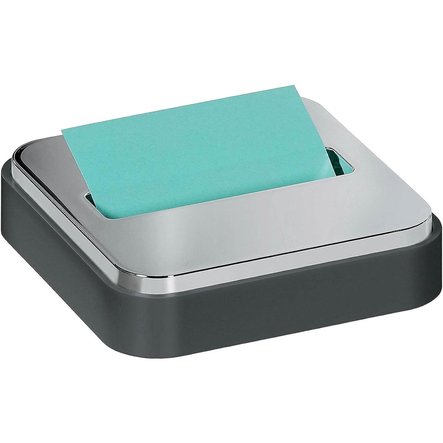 Post-it Note Dispenser for 3 in x 3 in Notes, Black Base with Steel Top ...