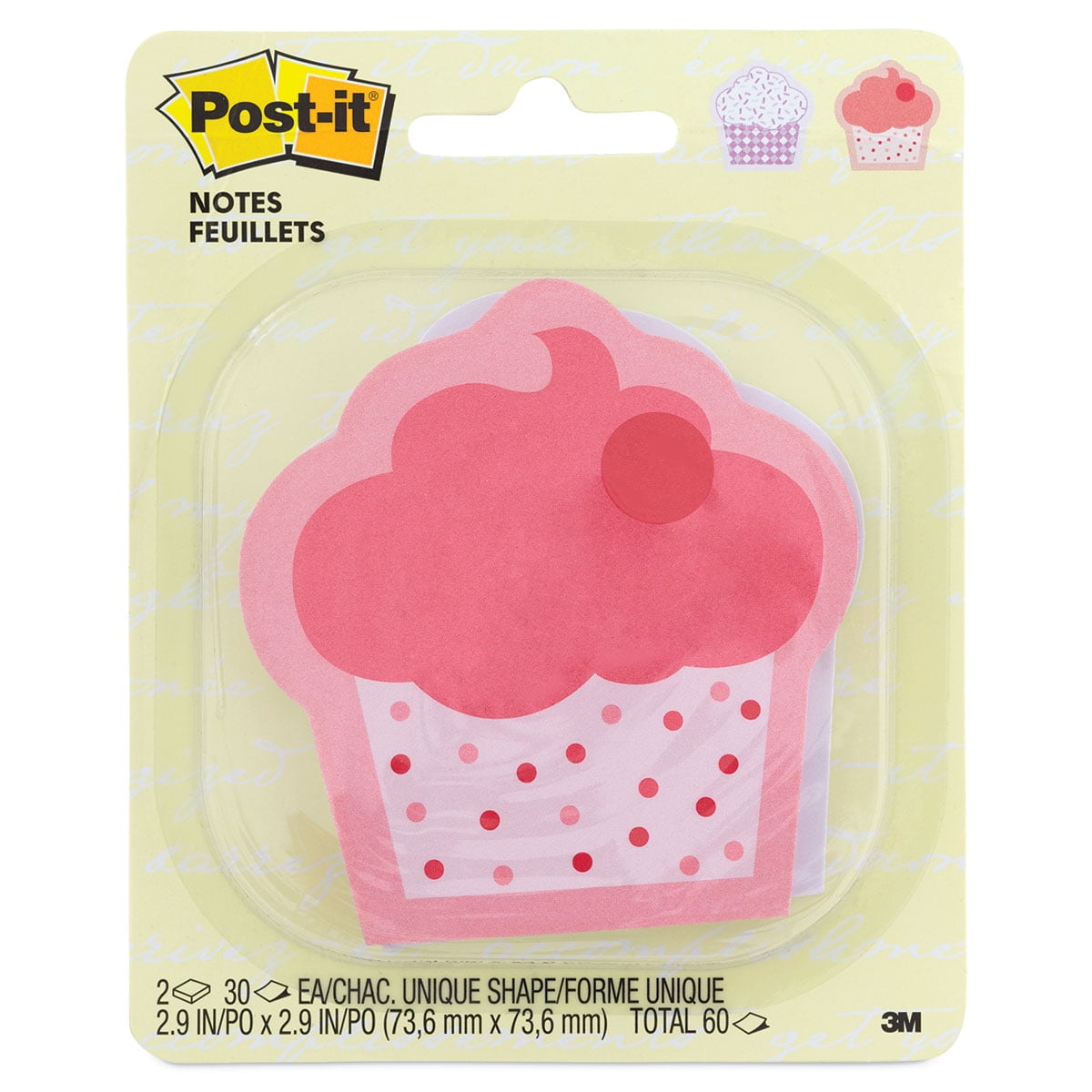 Post-it Note Shapes - Cupcake, Pkg of 2, 3'' x 3'' - Walmart.com