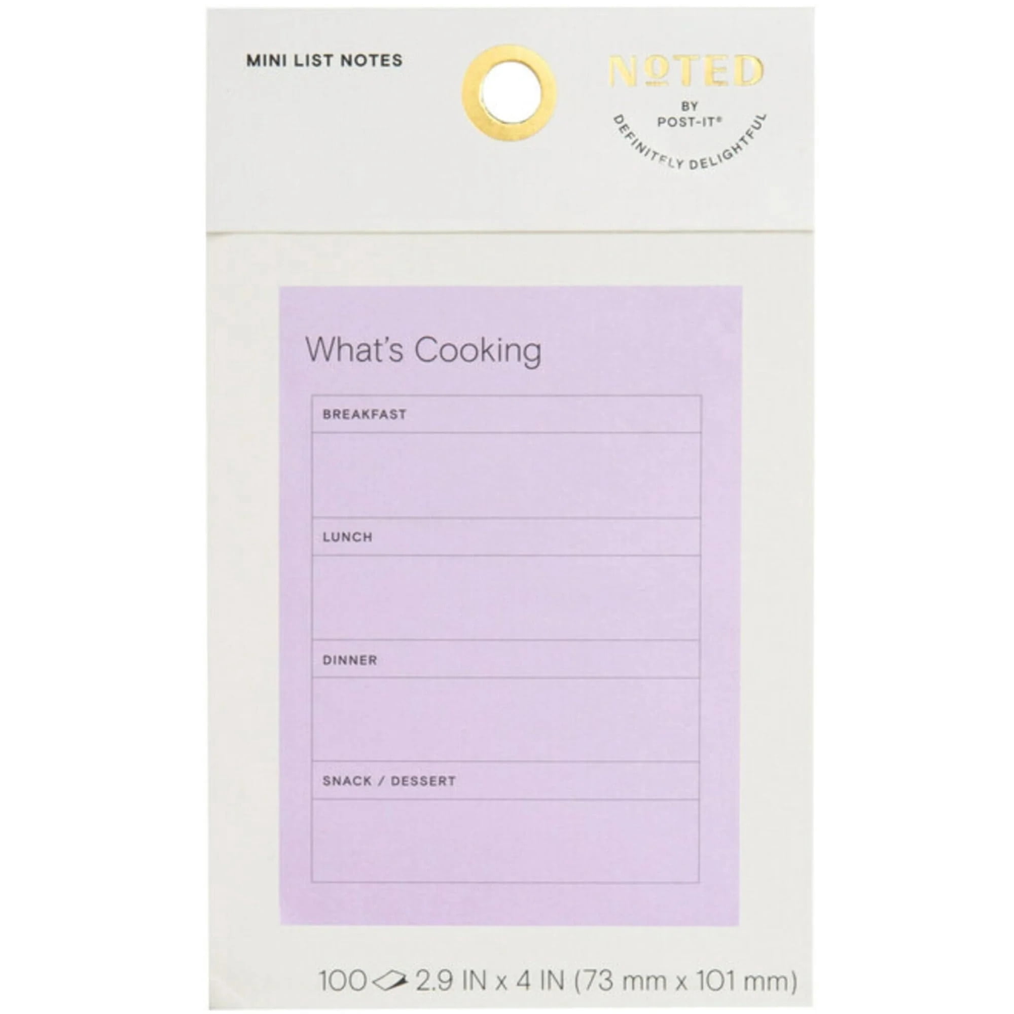 Post-it Noted Meal Planning Transparent Sticky Notes, 4in x 3in, Lilac ...