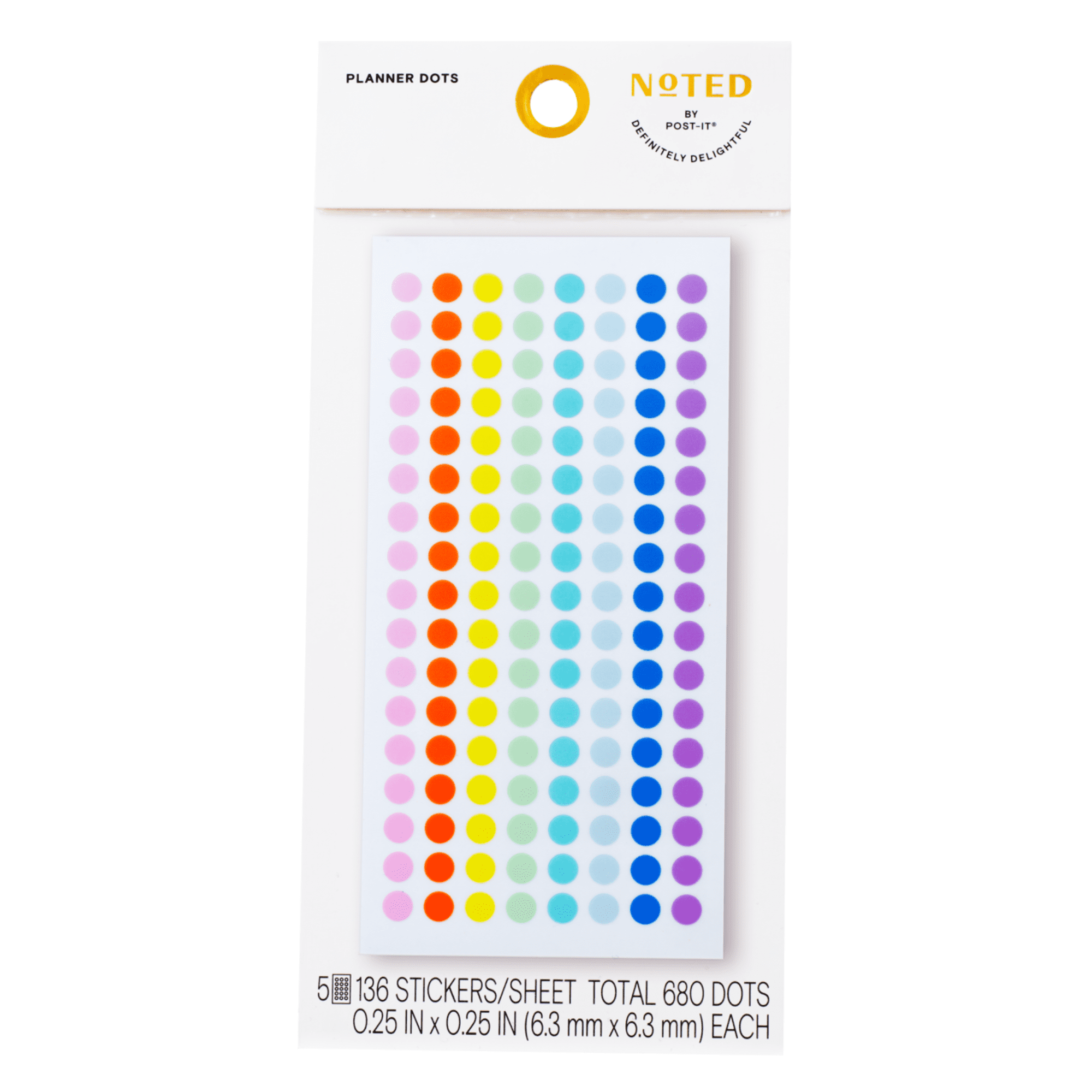 Post-it Noted Planner Dots / Stickers: 0.25 in. diameter / 680 dots ...