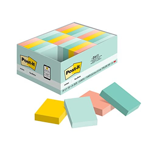 Post-it Notes, 1.5x2 in, 24 Pads, America's 1 Favorite Sticky Notes ...