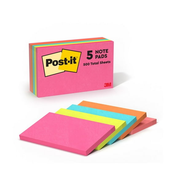 Post-it® Notes, 3x5 in., Poptimistic Collection, 5 Pads/Pack, 100 ...
