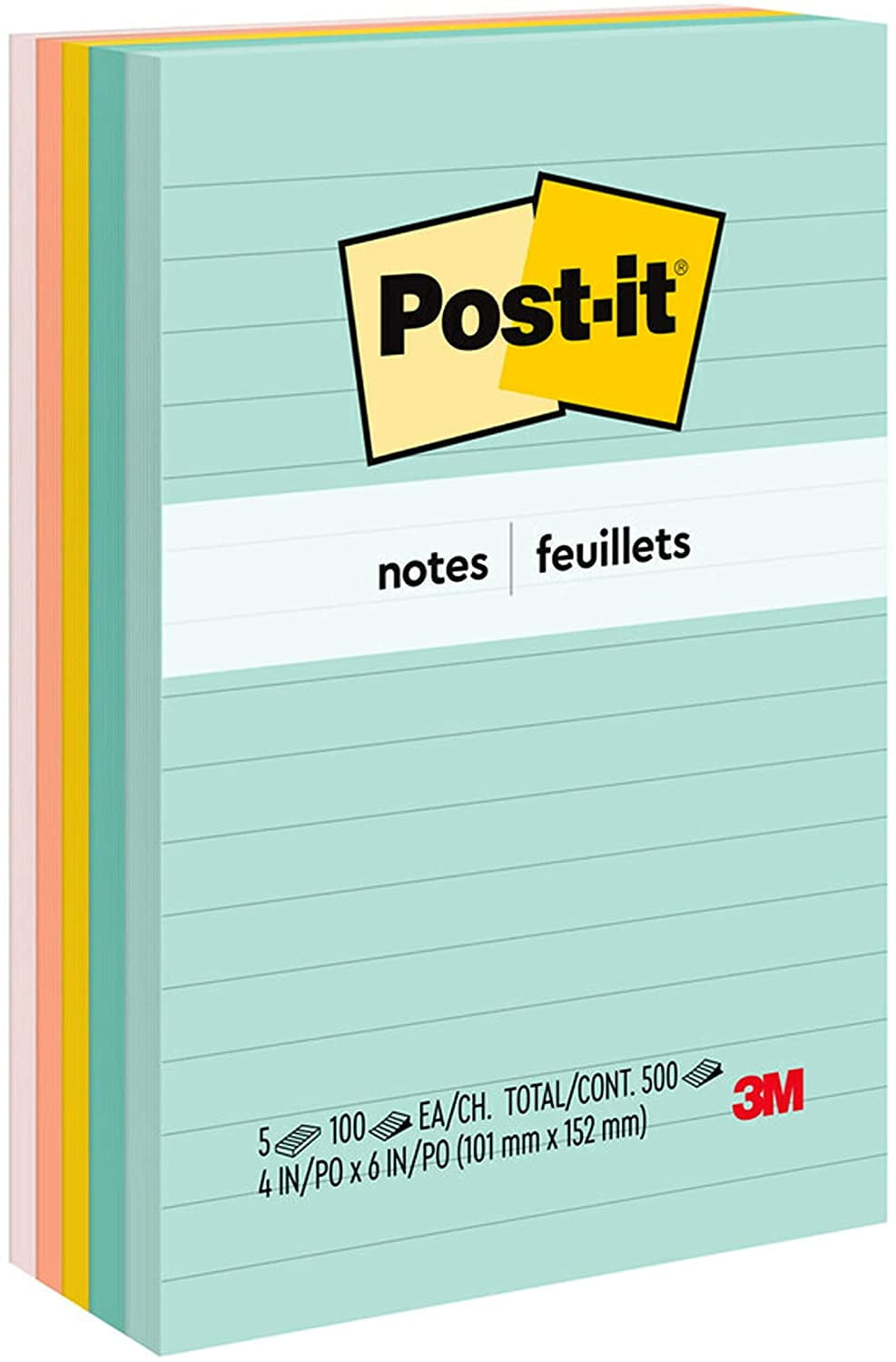 Post-it Notes, 4x6 in, 5 Pads, America's #1 Favorite Sticky Notes ...