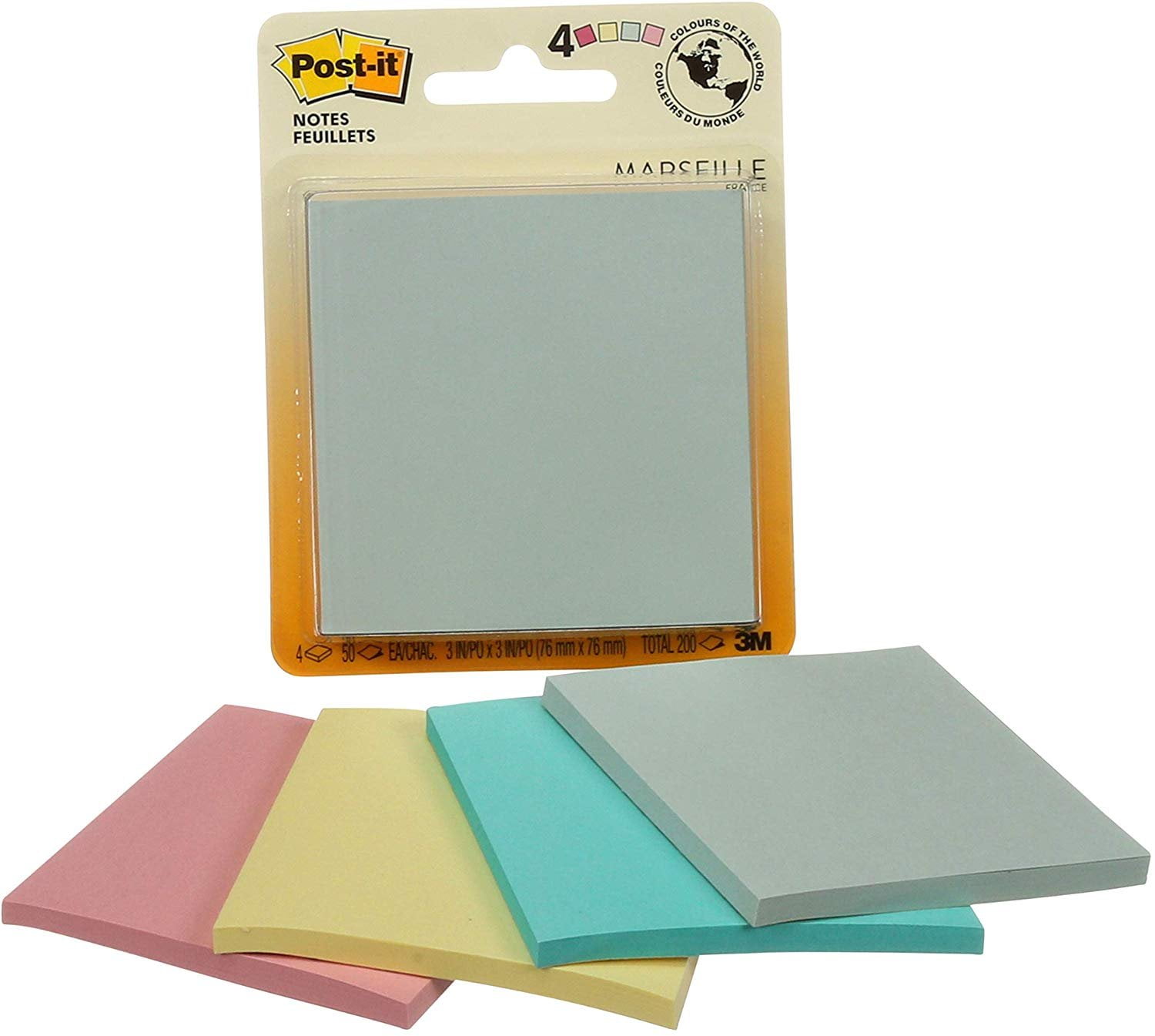 Post-it Notes Pastel Sticky Note - 5401 - 4 Pads, 2 7/8" x 2 7/8 ...