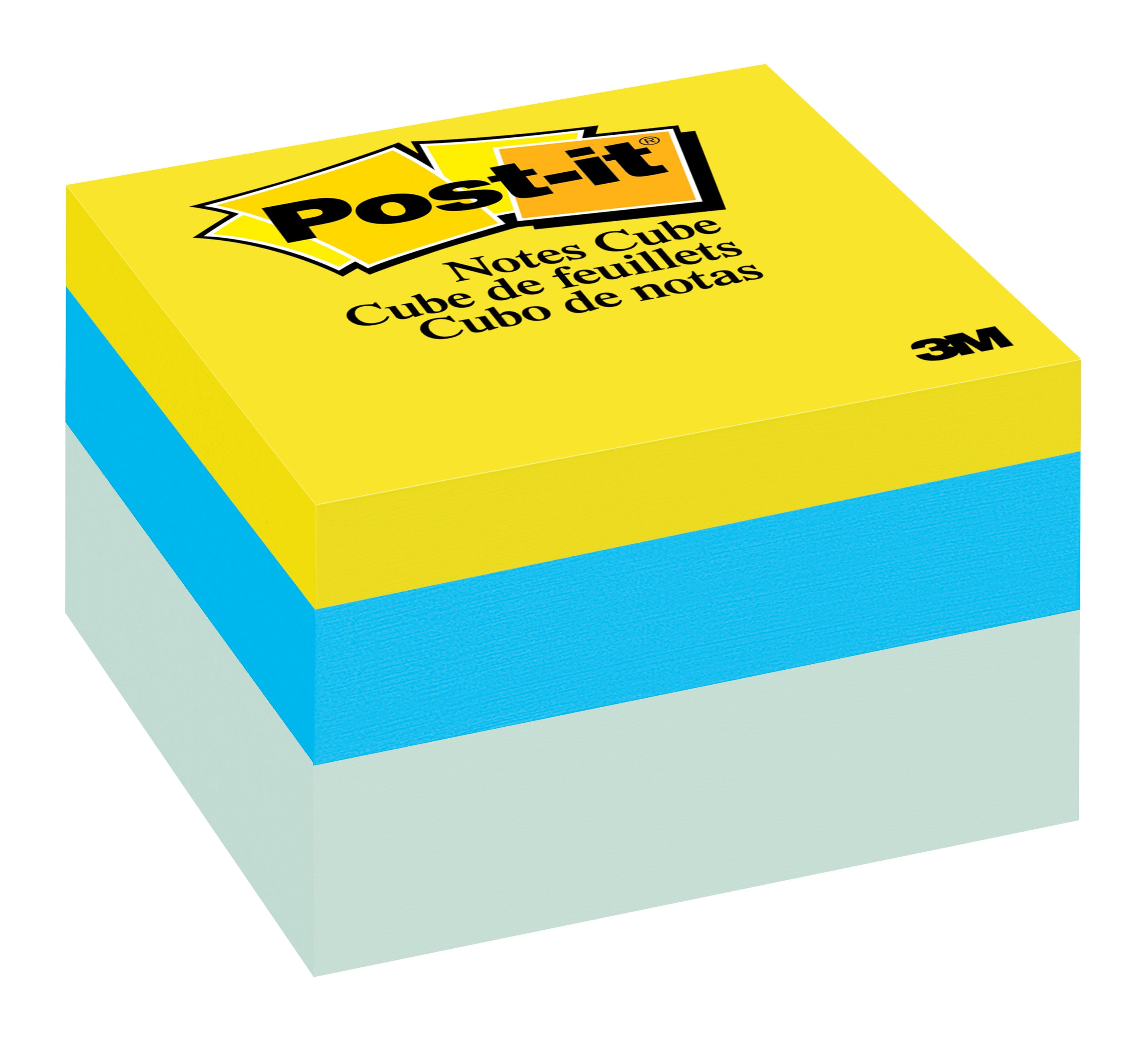 Post-it® Notes Cube, 3 in x 3 in, Blue Wave, 470 Sheets/Cube - Walmart.com