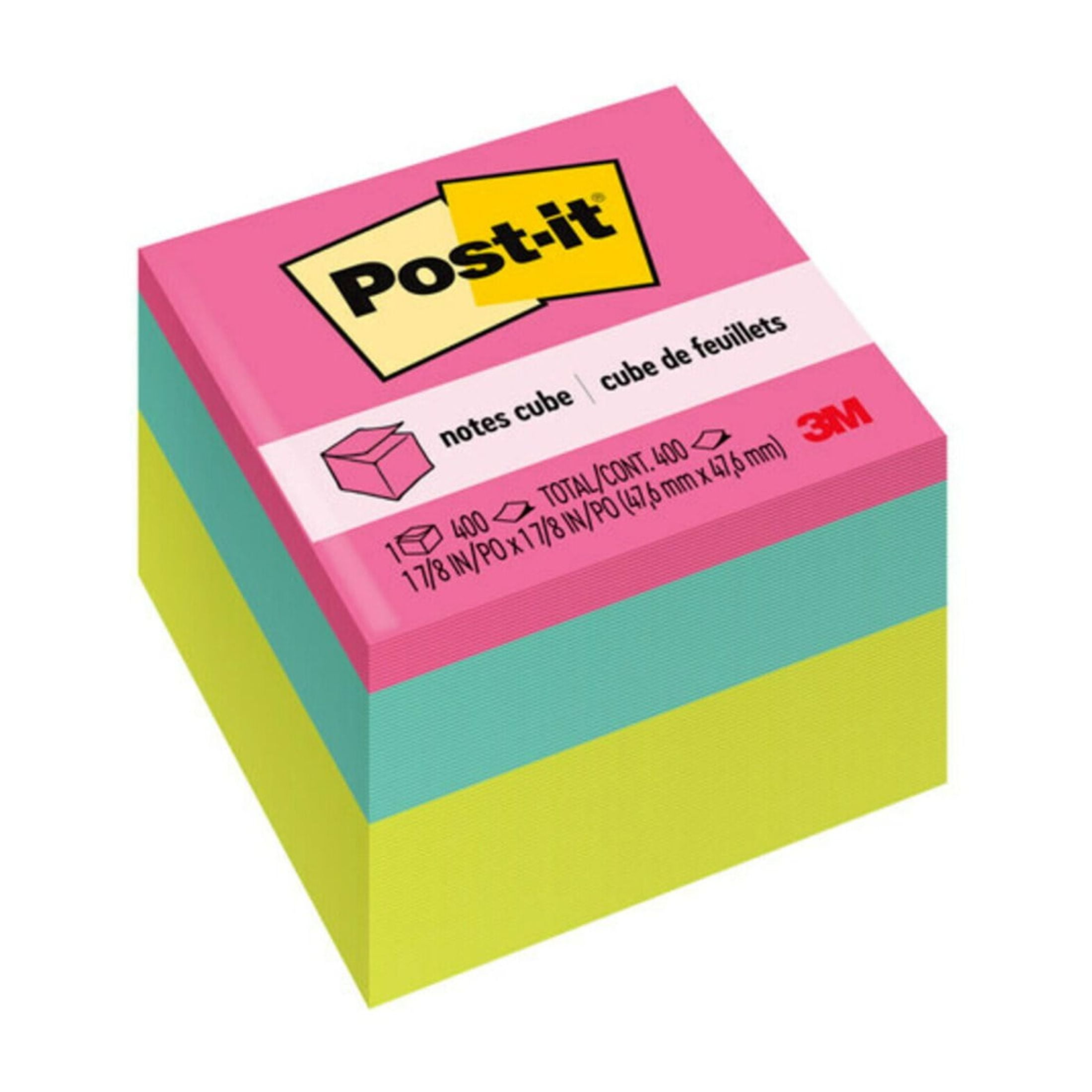 Post-it Sticky Notes Cube, Small Stick Pack, Bright Colors, 1 7/8 in x ...