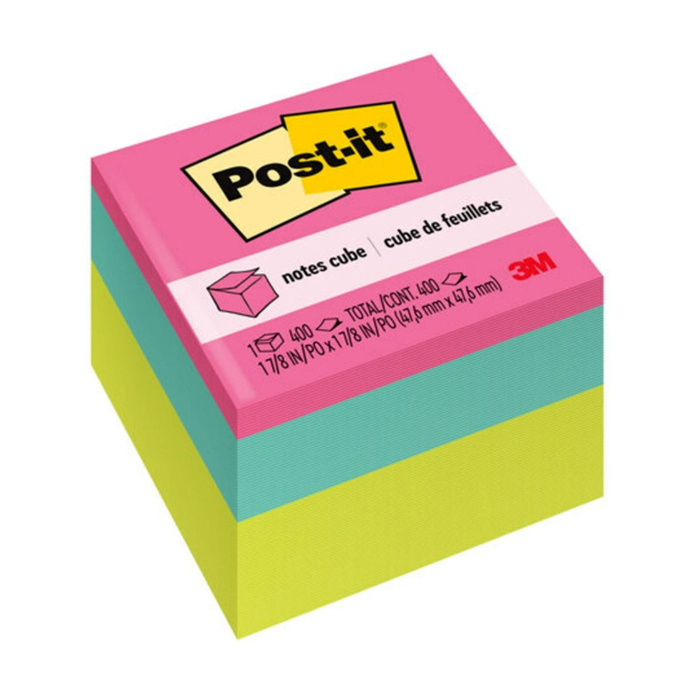 Post-it Sticky Notes Cube, Small Stick Pack, Bright Colors, 1 7/8 in x ...
