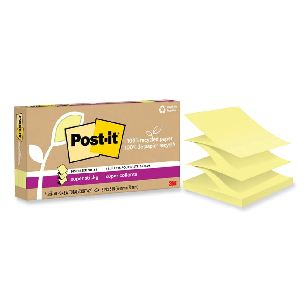 Post-it Notes Super Sticky R330R-6SSCY 3 in. x 3 in. 100 Percent ...