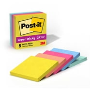Post-it Super Sticky Notes - Summer Joy Collection - 3" x 3" Plain, 24 ...