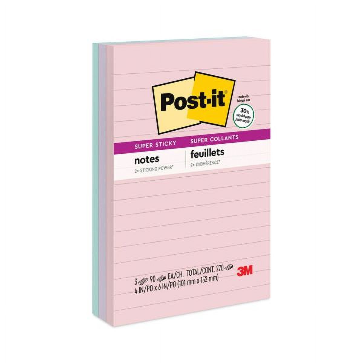 Post-it Notes Super Sticky Recycled Notes in Wanderlust Pastels ...