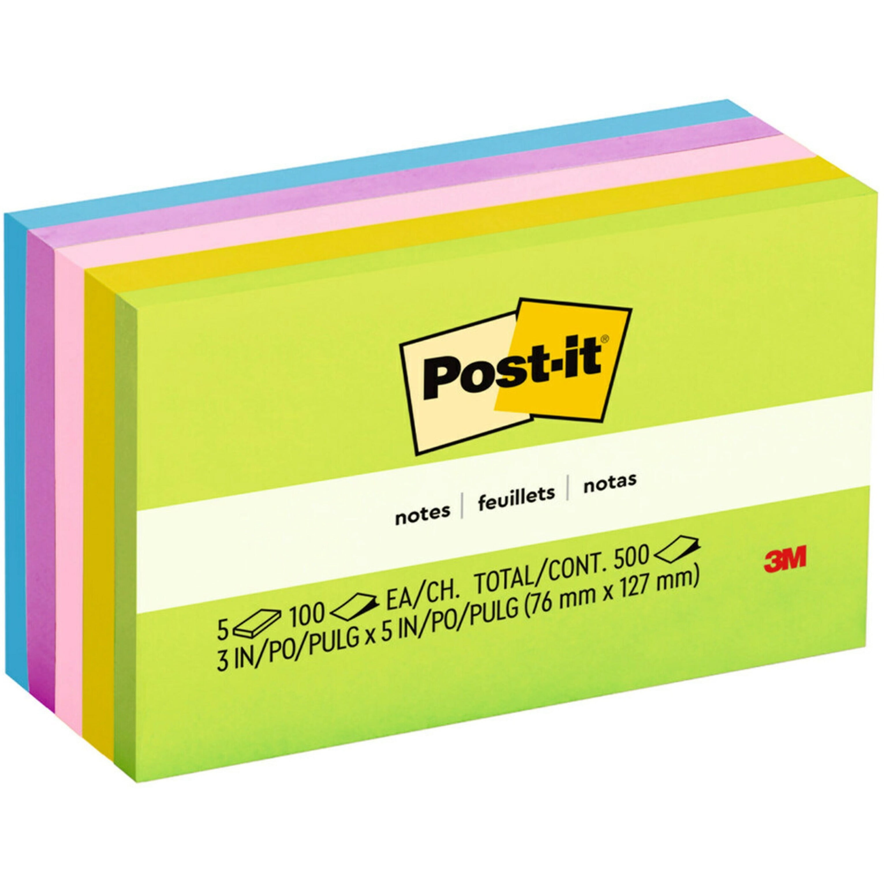 Post-it Original Sticky Notes, 3 in x 5 in, Jaipur Color Collection, 5 ...