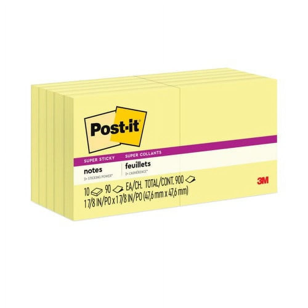 Post-it Pads in Canary Yellow, 1.88" x 1.88", 90 Sheets/Pad, 10 Pads ...