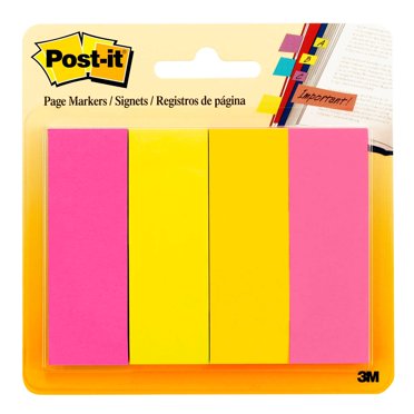 Post-it Page Markers, Assorted Colors , 1 in. x 3 in., 3 Pads - Walmart.com