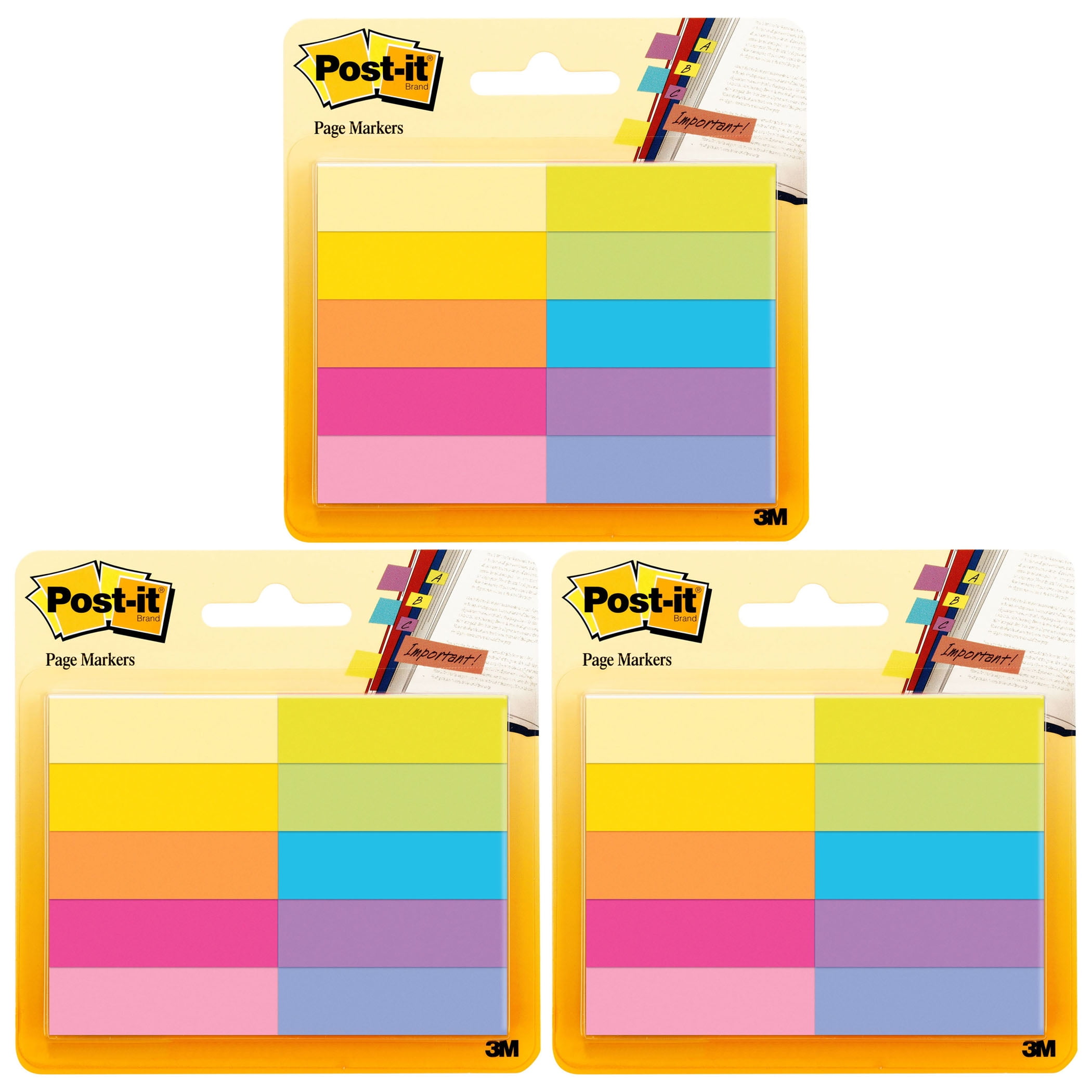 Post-it Page Markers, 50 Sheets/Pad, 10 Pads/Pack, 3 Packs - Walmart.com