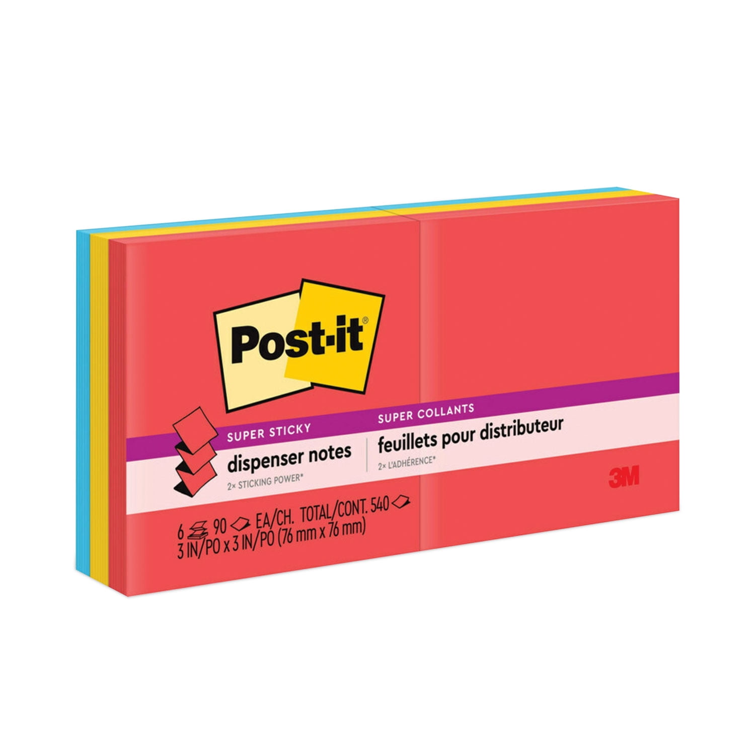 Post-it Pop-up Note Refill, 3" x 3", Playful Primaries Collection ...
