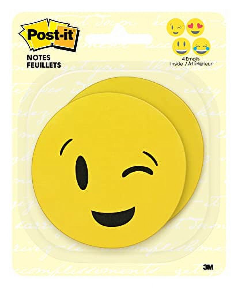 Post-it Printed Notes, 2 Pads/Pack, 30 Sheets/Pad, 3x3 in, Emoji ...