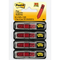 Post-It Message Flags, "Sign and Date", Assorted Colors, .47 in. Wide ...