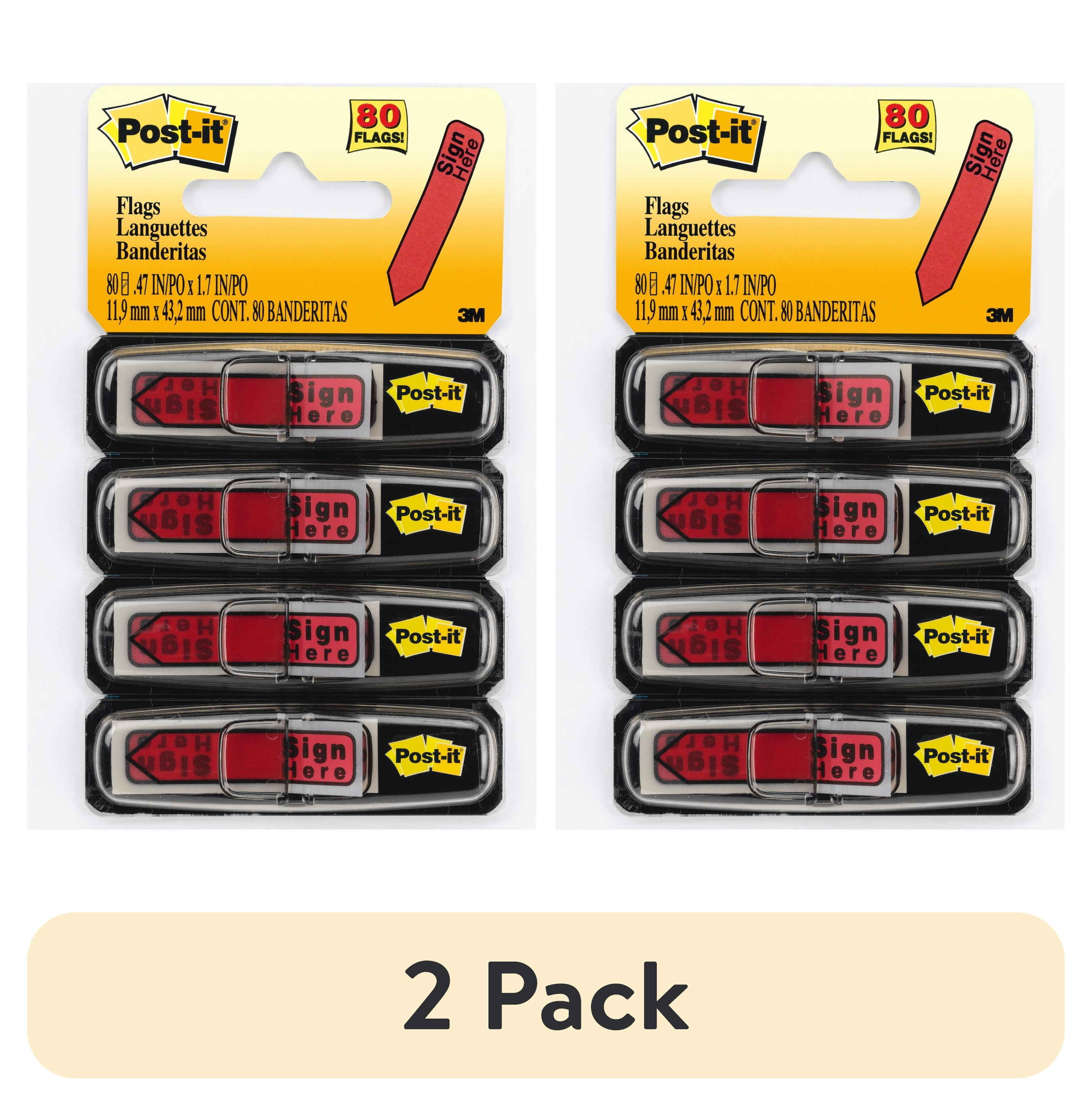 (2 pack) Post-it, Red Arrow Printed Flags with Dispenser, 80 / Pack ...