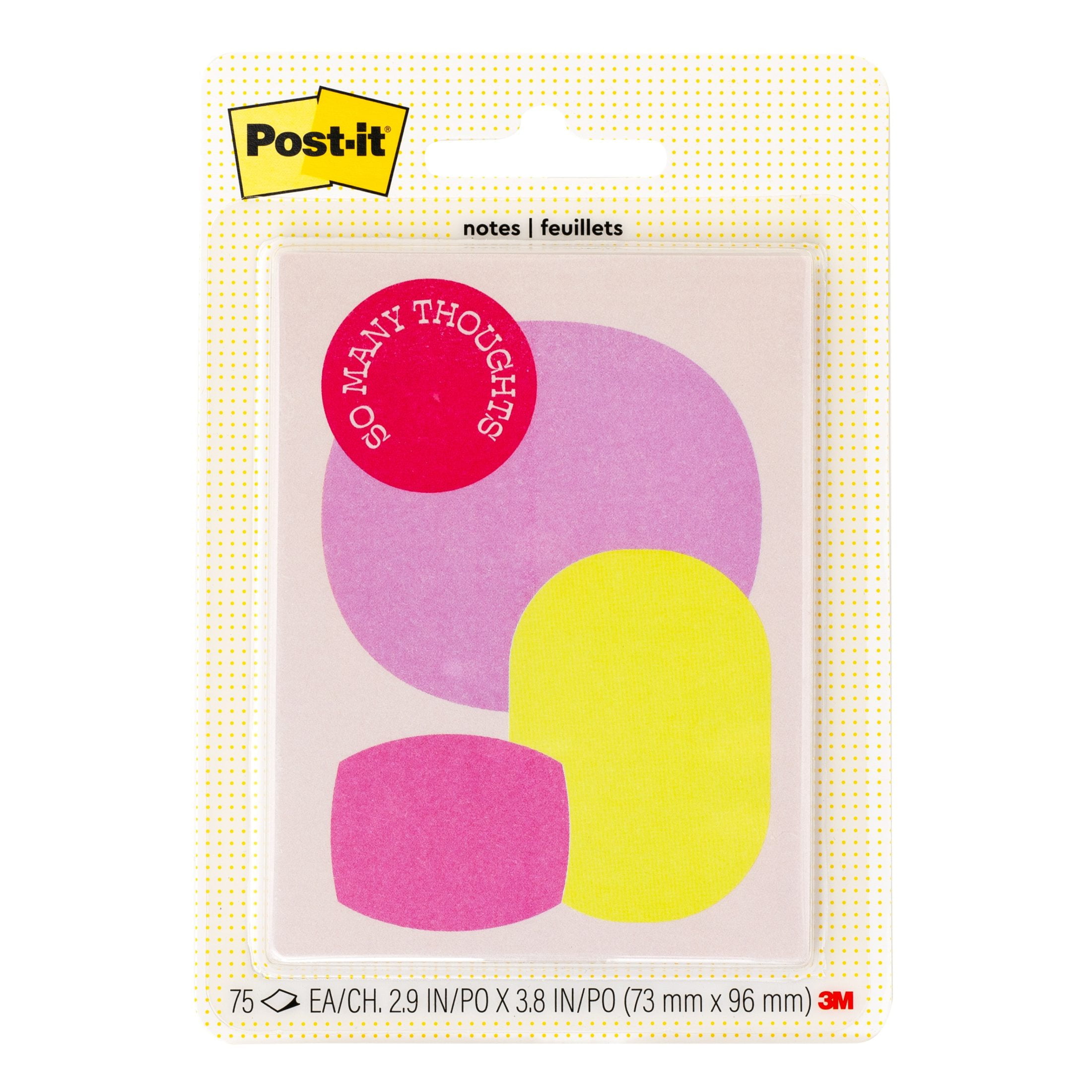 Post-it Mini List Sticky Notes, Multi-Colored Shapes Design, 2.9 in x 3 ...