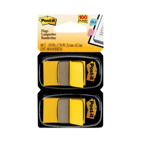 Post-it Standard Page Flags in Dispenser, Yellow, 50 Flags/Dispenser, 2 ...