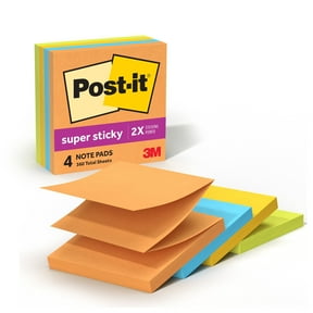 Post-it Super Sticky Notes Bulk Package, Canary Yellow, 3x5 in., 90 ...