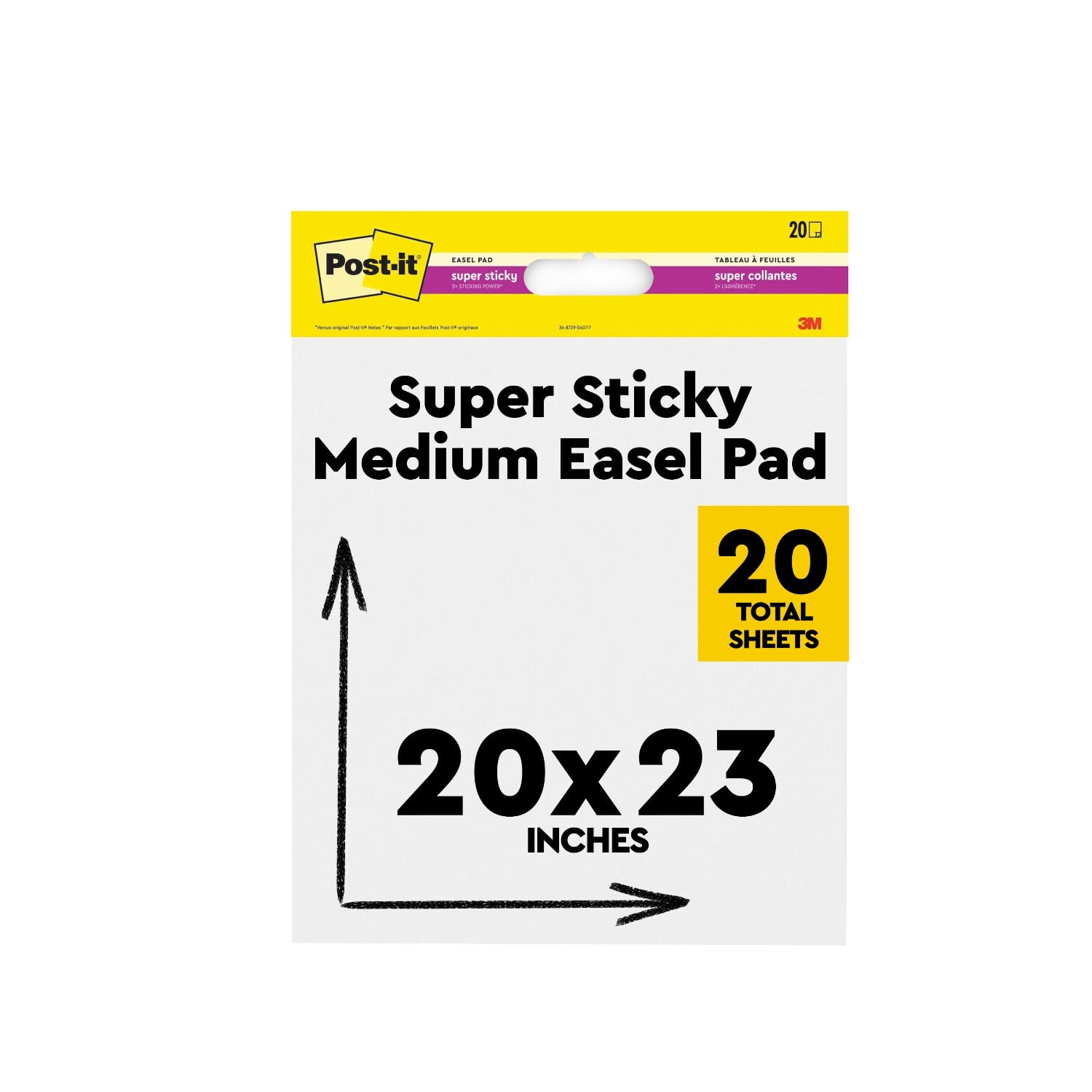 Post-it Super Sticky Easel Pad, White, 20 in. x 23 in., 1 Pad - Walmart.com