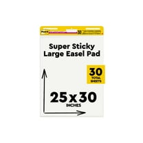 Universal Self-Stick Easel Pad, Unruled, 25 x 30, Sticky Flip Chart Paper, Large, White, 30 ...
