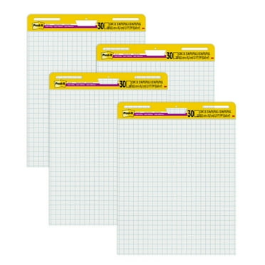 Sticky Easel Pad 25 x 30 Inches 30 Sheets/pad, Premium Sticky White Grid Easel, Anchor Chart ...