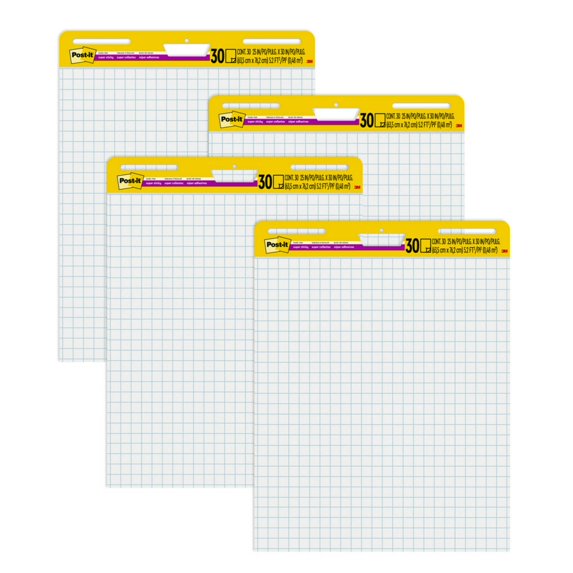 Post-it Super Sticky Easel Pad, White with Grid, 25 in. x 30 in. Sheets ...