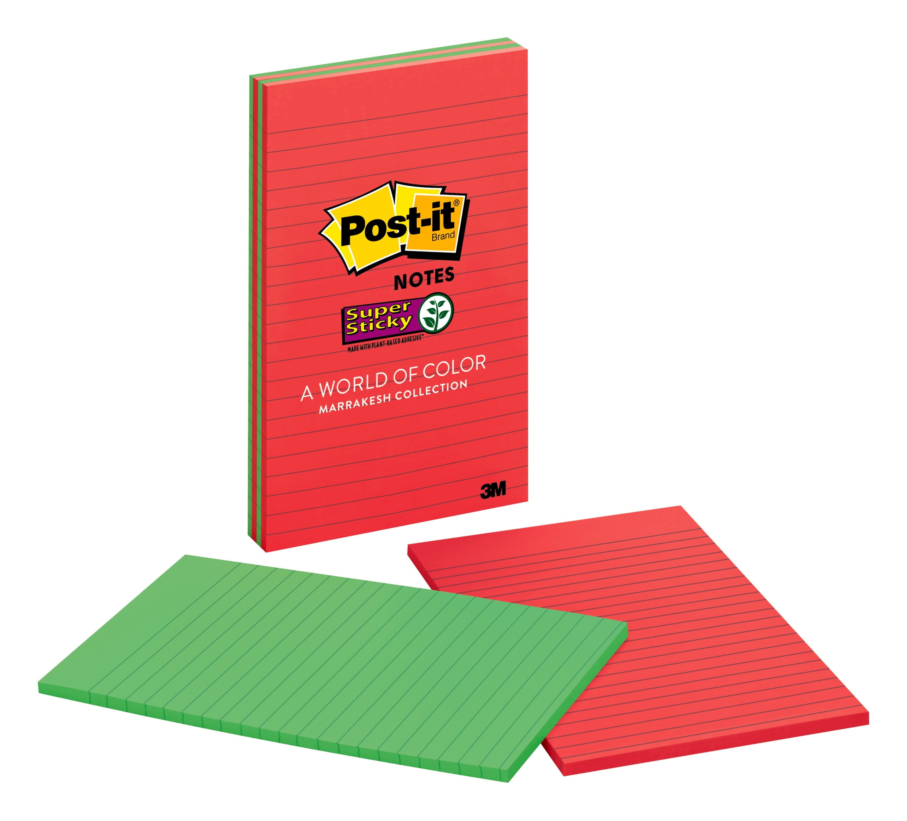 Post-it Super Sticky Lined Notes, Playful Primaries Collection, 5 in. x ...