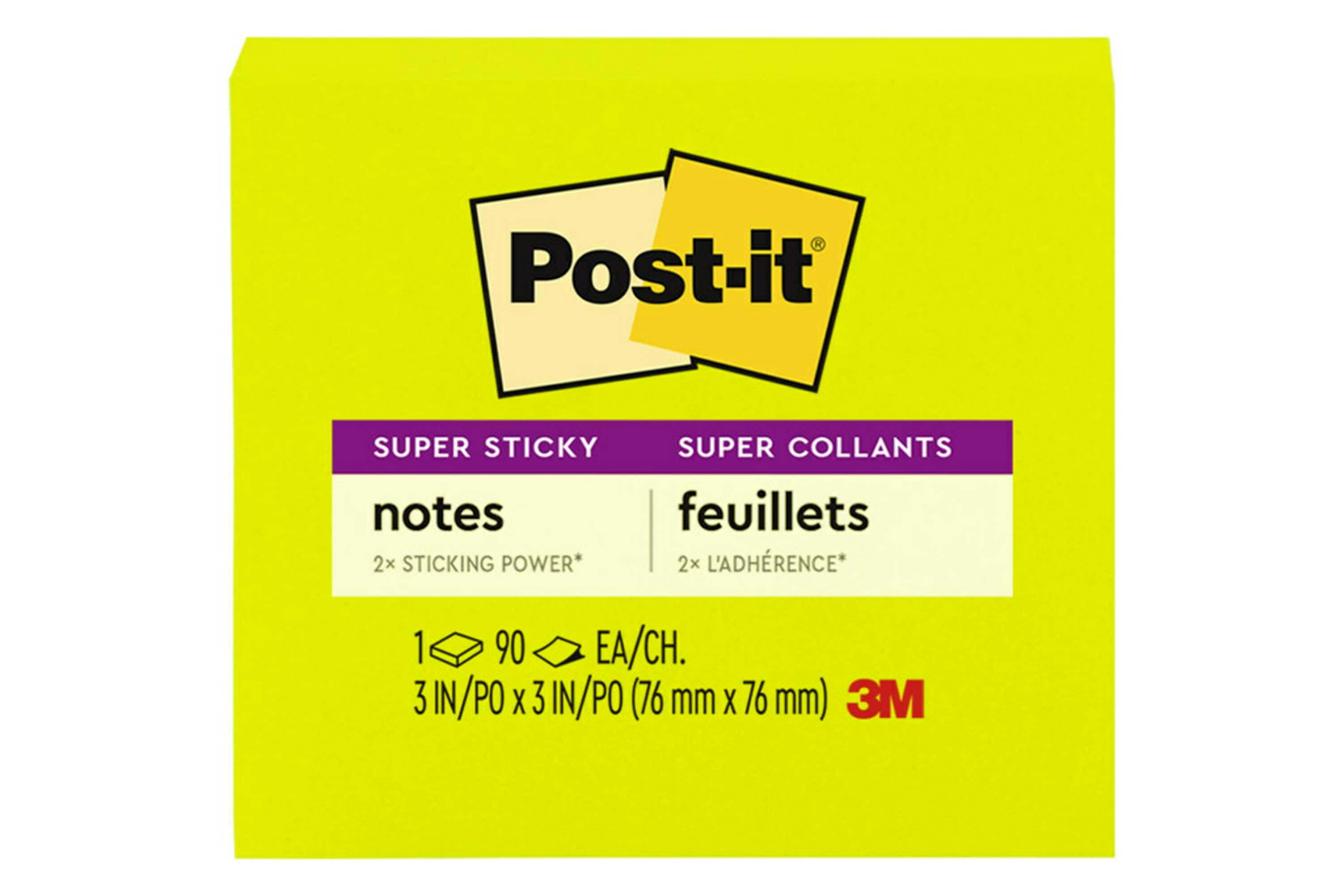 Post-it Super Sticky Notes, 3 in x 3 in, Bright Green, 1 Pad - Walmart.com