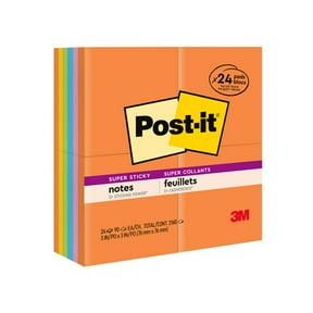 Post-it Full Stick Sticky Notes, 3x3 inches, Supernova Neons Collection ...