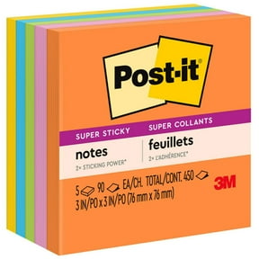 Post-it Full Stick Super Sticky Notes, Energy Boost Collection, 3x3 in ...