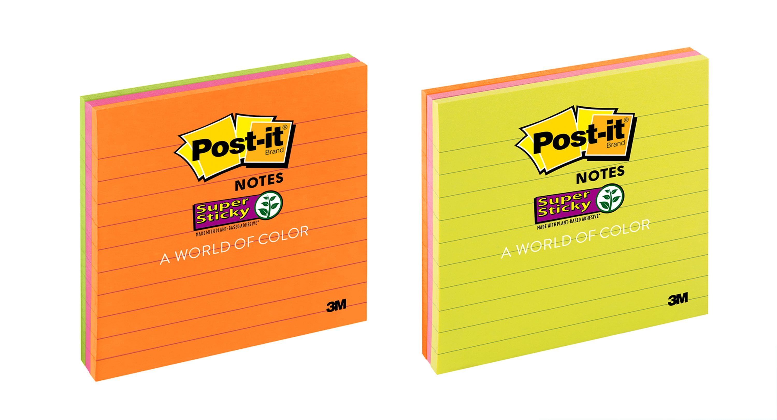 Post-it® Super Sticky Notes, 4 in. x 4 in., Assorted Bright Colors, 3 ...