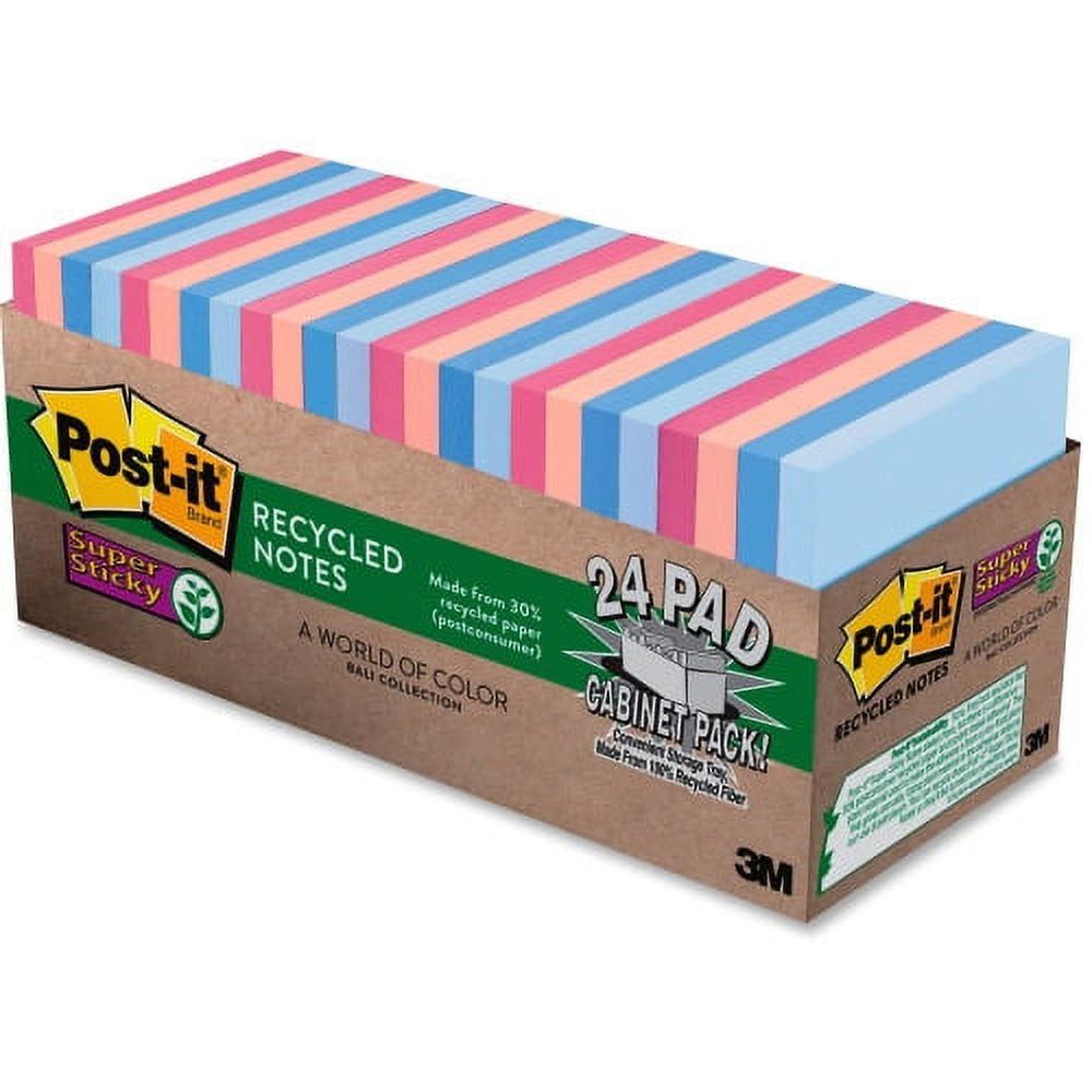 Post-it Super Sticky Notes Cabinet Pack - Bali Color Collection 1680 ...