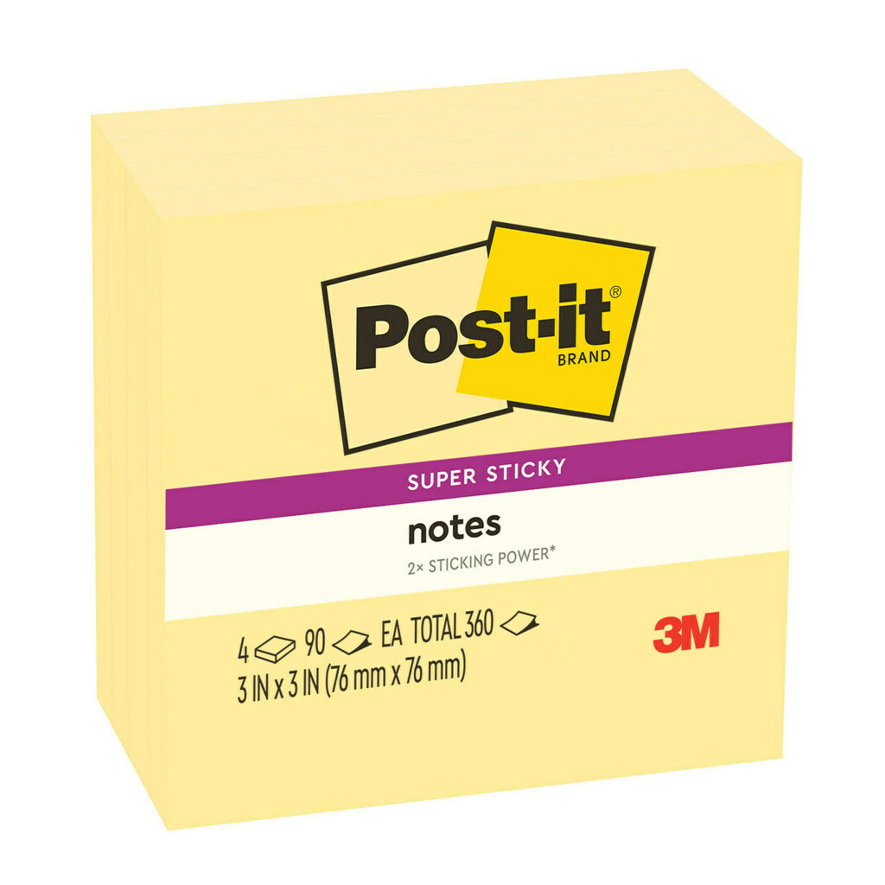 Post-it Super Sticky Lined Notes, Canary Yellow, 4 in. x 6 in., 45 ...