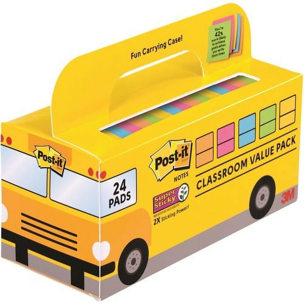 Post-it®, MMM65424SSBUS, Super Sticky Notes Classroom Value Pack, 24 ...