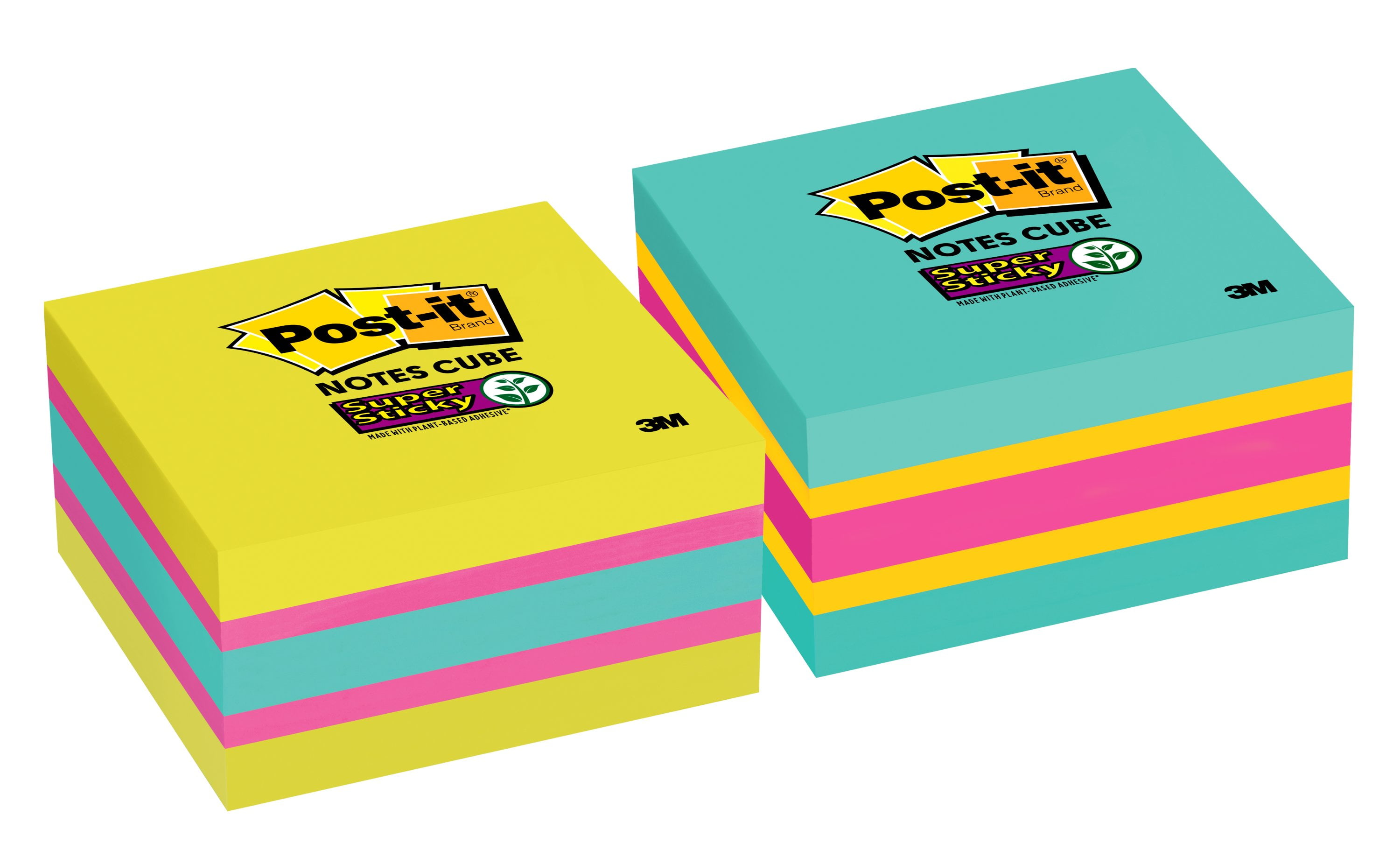 Post-it® Super Sticky Notes Cube, 3 in x 3 in, Bright Colors, 1 Cube ...