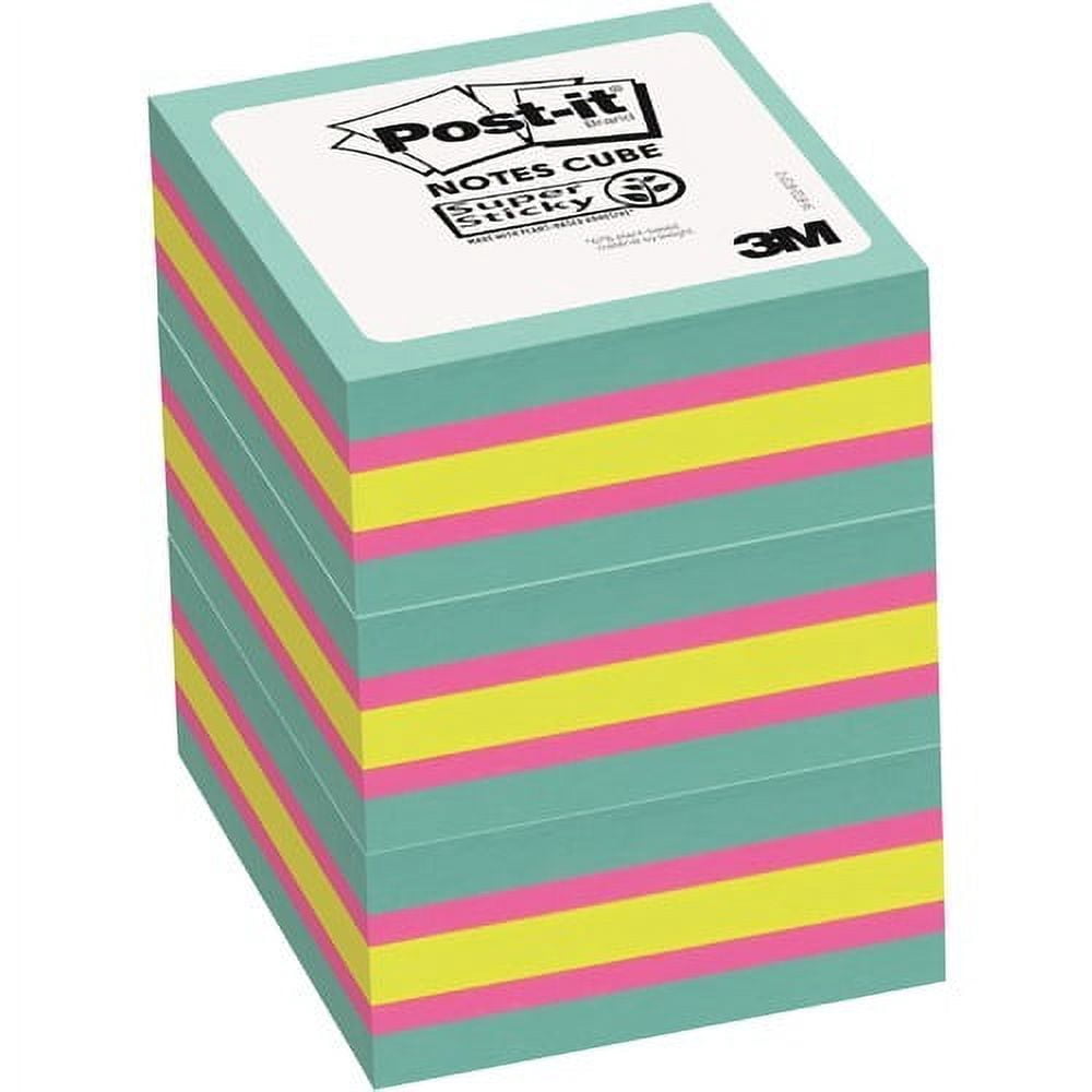 Post-it Super Sticky Notes Cubes 3" x 3" - Square - Multicolor - 3 ...