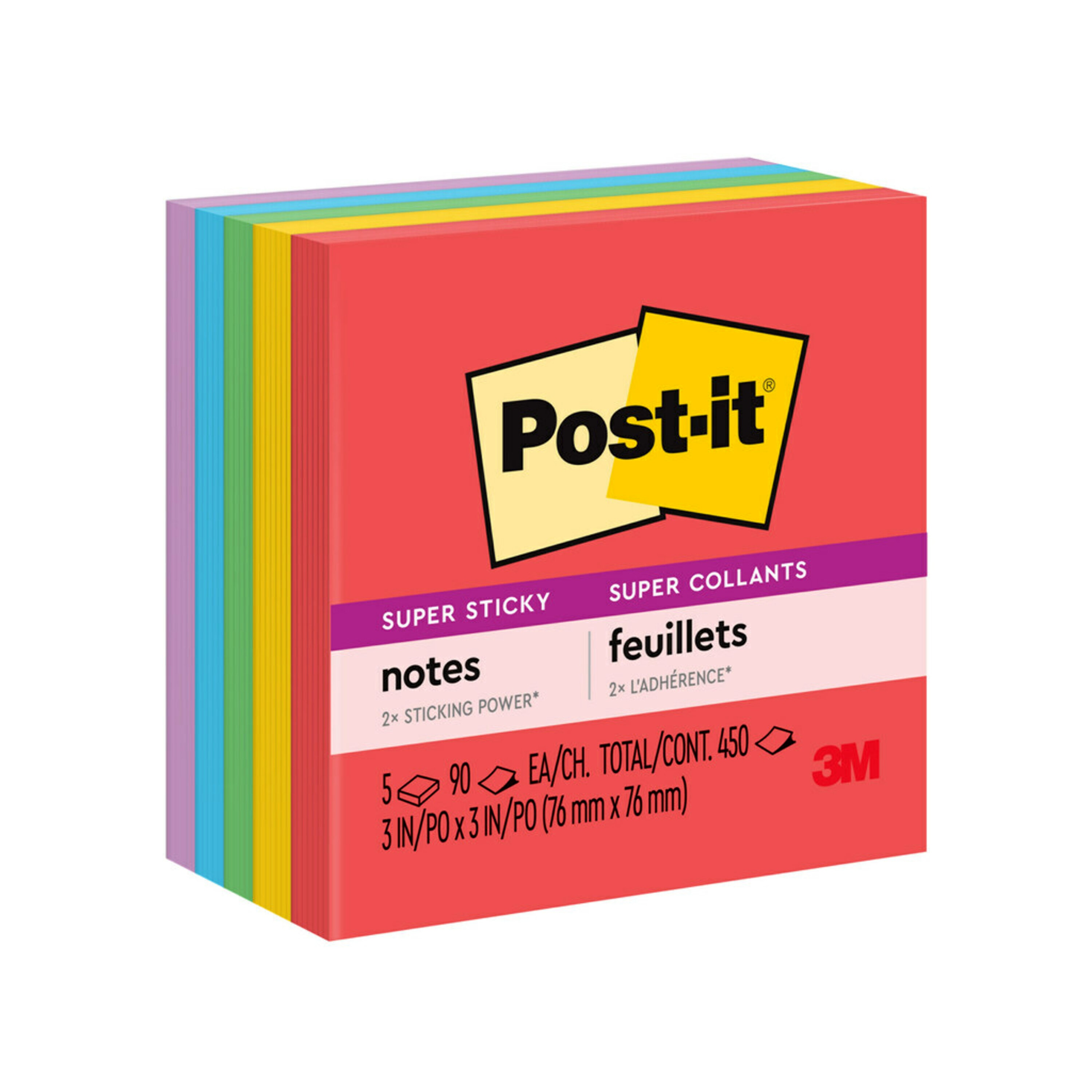 Post-it Super Sticky Notes, Playful Primaries Collection, 3 in. x 3 in ...