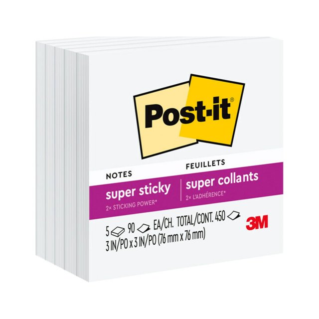 Post-it Super Sticky Notes, Sin.gle Color Packs Collection, 3 in. x 3 ...