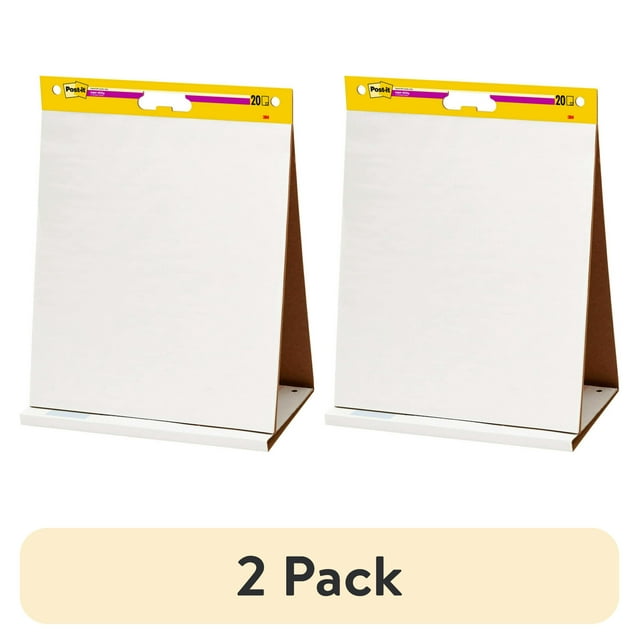 (2 pack) Post-it Super Sticky Tabletop Easel Pad, White, 20 in. x 23 in ...