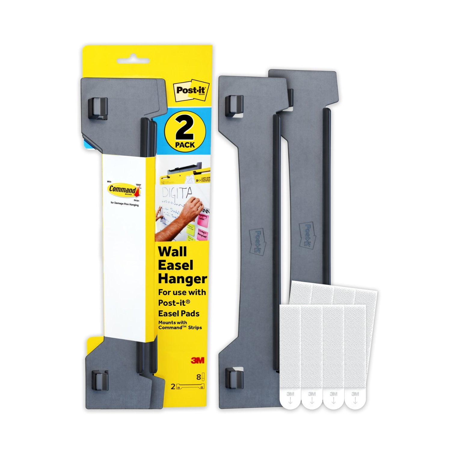 Post-it Easel Wall Hangers, Two Pack Vertical, 15 in. x 3.25 in., 8 ...